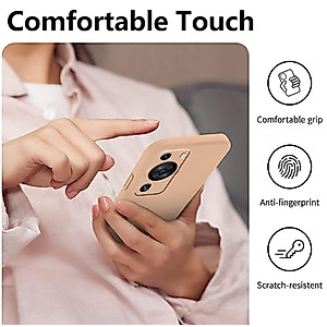 Jancyu Compatible with Huawei P60 Pro Case Soft, Silicone Phone Case for Huawei P60 Pro, 360°Full Protective, Shockproof and Fingerprint Resistant Accessorie (Pink)