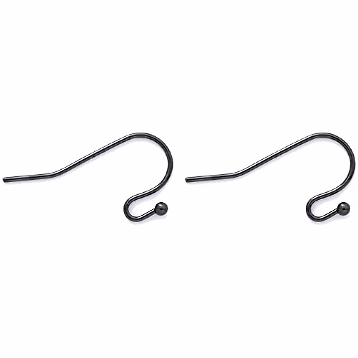 100 Pairs Gun Black Color Earwires Ball Dot French Earring Hooks/Dangle Earring Findings Jewelry Making DIY (EH-1006-G1)