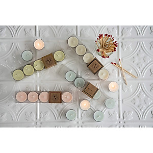 Eco Candle Co. Tea Light Candles, Snowflakes, 10-Pack - Scents of Winter, Flowers, & Mint - Recyclable, 100% Soy Wax, No Lead, Hand Poured, Made from Midwest Grown Soybeans, .6 oz. Each