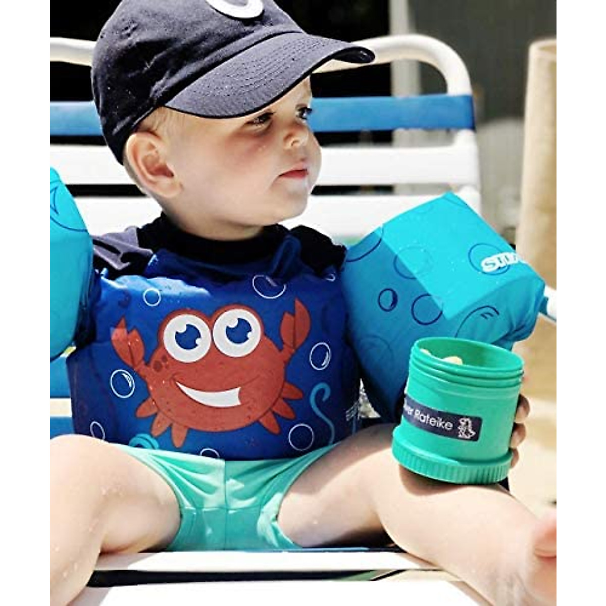 Re Play 2pk Snack Stack Food Storage Containers for Baby, Toddlers, and Children, Made from Virtually Indestructible Recycled HDPE, Includes Travel Lid, Dishwasher & Microwave Safe, Purple