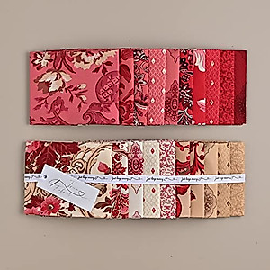 True Fabrics En Rouge Precut Fabric (Fat Quarter Bundle) - 20 pcs in 18" x 22" cuts