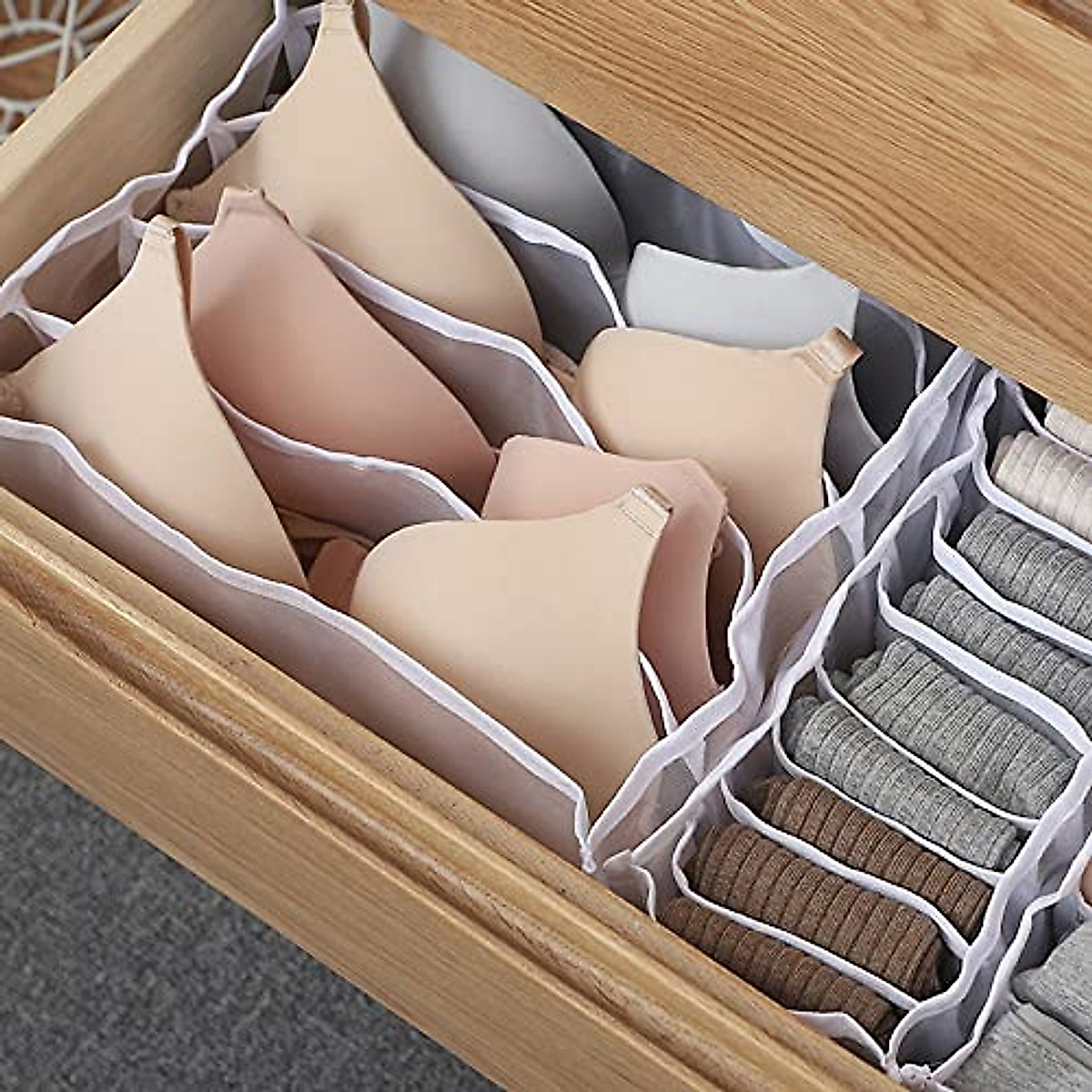 Chancemay Wardrobe Clothes Organizer,Closet Organizers and Storage with Multiple Layers,Wardrobe Clothes Organizer for Jeans,Underwear(White,2pcs).