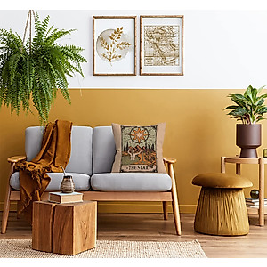 UINHMOP Tarot The Moon The Star 18x18in Set of 2 Throw Pillow Cover,Tarot Card Decor Decorations for Home Bedroom Living Room Girls Room,Gifts for Tarot Astrology Lovers