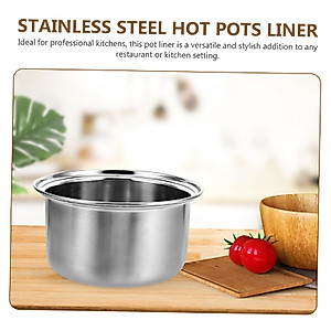 Ciieeo Small Hot Pot Liner Stainless Steel Cookware Rice Maker Pan Nonstick Cookware Rice Inner Tank Rice Cooker Pressure Pot Rice Cooking Pan Induction Hops Individual