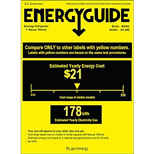 WANAI Beverage Refrigerator Cooler Mini Fridge Glass Door 125 Can Beer Fridge Drinks Wines Juice Soda Cooler 3 Adjustable Shelves Blue LED Lights Temp Control for Home Dorm Bar Office