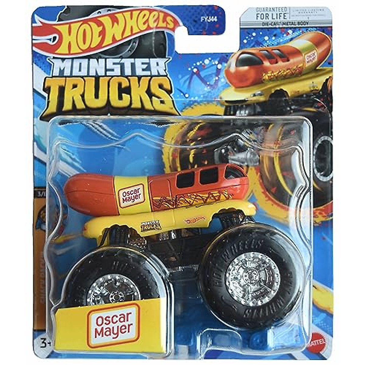 Hot Wheels Monster Trucks Oscar Mayer, Hot Dog Connect and Crash Car