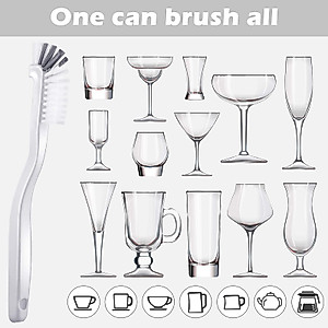 5 Piece Cleaning Dish Scrub Brush Kitchen Sink Bathroom Brushes, Household Pot Pan Dishwasher Edge Corners Grout Deep Cleaning Brush with Stiff Bristles (White and Black)