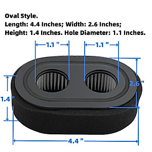 (4-PK) 593260 798452 334404 Air Filter Sponge Pre-Filter for Lawn Mower Air Cleaner, Fits 550ex 675exi 725exi Troy Bilt TB110 TB200 TB230 4247 5432 5432k 09P00 09P702 550E 500EX