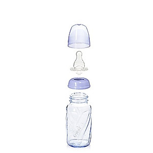 Evenflo Feeding Glass Premium Proflo Vented Plus Bottles for Baby, Infant and Newborn - Helps Reduce Colic - Lavender, 4 Ounce (Pack of 6)