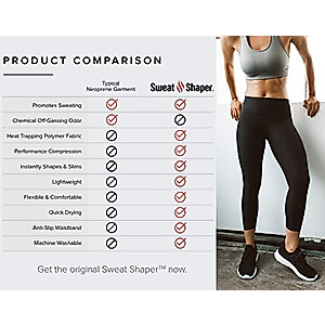 Sweat Shaper Women's Sauna Leggings Compression High Waist Yoga Pants Thermo Sweat Capris (Black, X-Large)