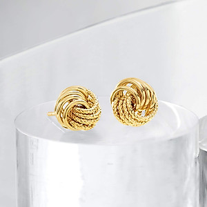 Ross-Simons Italian 14kt Yellow Gold Love Knot Stud Earrings