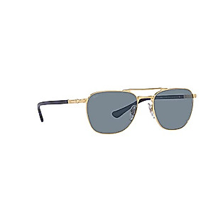 Persol PO2494S Square Sunglasses, Gold/Light Blue, 55 mm