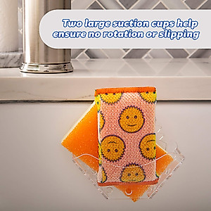 Scrub Daddy Sponge Holder - Sponge Caddy- Suction Sponge Holder, Sink Organizer for Kitchen and Bathroom, Self Draining, Easy to Clean Dishwasher Safe, Universal for Sponges and Scrubbers - 2 pack