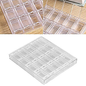 20 Grids Bead Storage Box Organizer, Transparent Acrylic Nail Art Decorations Container Rhinestone Beads Diamond Case for Crafts with Dividers, Clear Plastic DIY Art Crafts Nail Diamonds