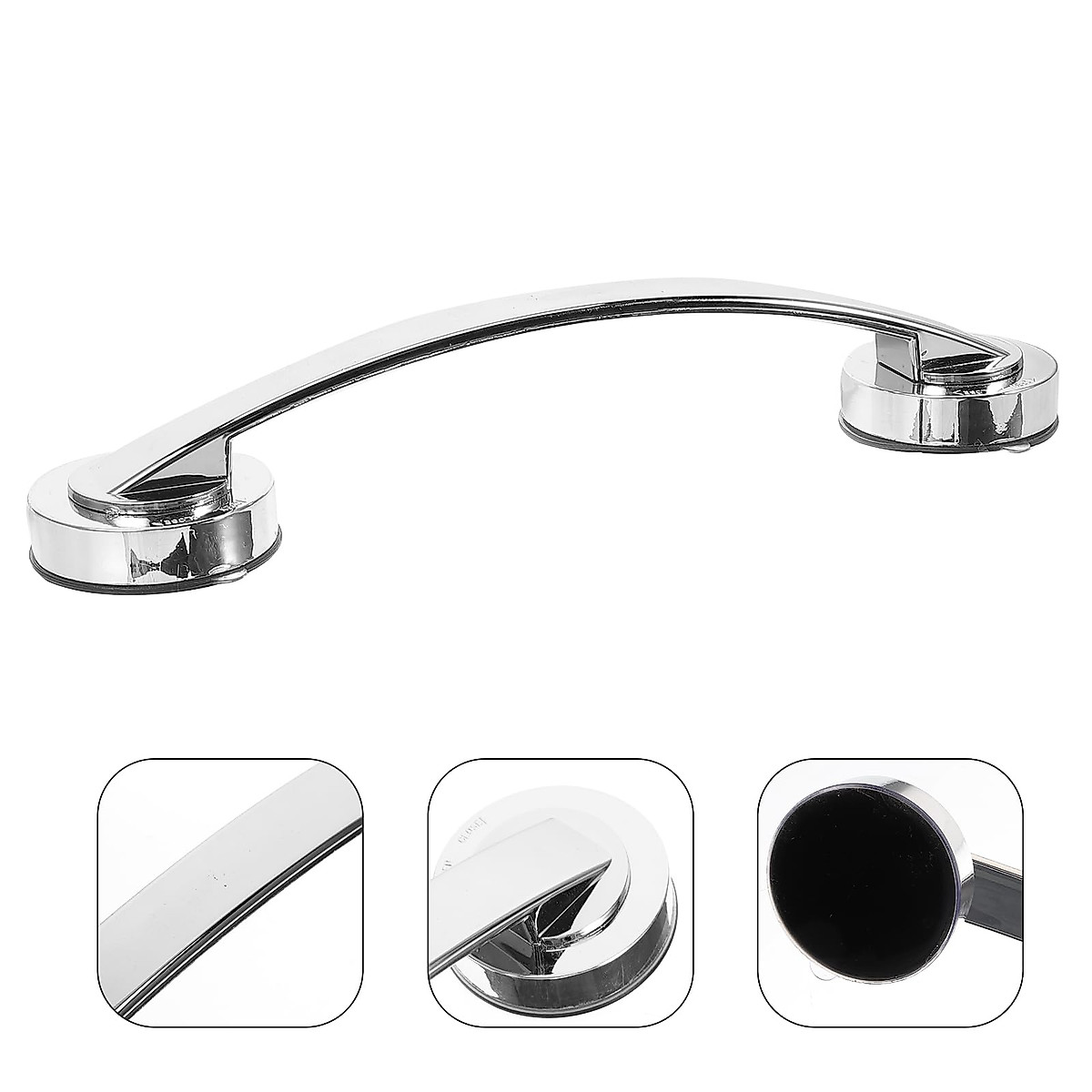 Gadpiparty Shower Grab Bar 12 Inch Cup Grab Bars for Bathroom Shower Removable Shower Safety Handle Heavy Duty Bathtub Grip for Seniors Elderly Strong Handrails No Drilling Silver