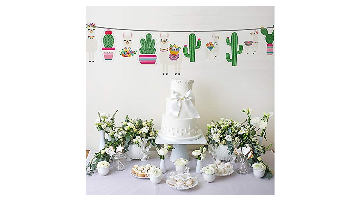 Llama Cactus Banner Garland | Fiesta, Baby Shower & Party Decorations
