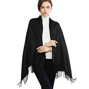 RIIQIICHY Scarfs for Women Winter Black Pashmina Shawls and Wraps for Evening Dresses Warm Large Scarves Wedding Shawl