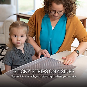 Gray and White Disposable Placemats for Baby, Toddlers, Children and Adults - Sticky Toppers for Tables - Restaurant, Travel, Airplane Tray Covers, Schools - 40 Pack