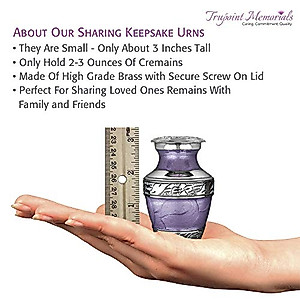 Trupoint Memorials Cremation Urns for Human Ashes - Decorative Urns, Urns for Human Ashes Female & Male, Urns for Ashes Adult Female, Funeral Urns - Light Purple, 1 Small Keepsake