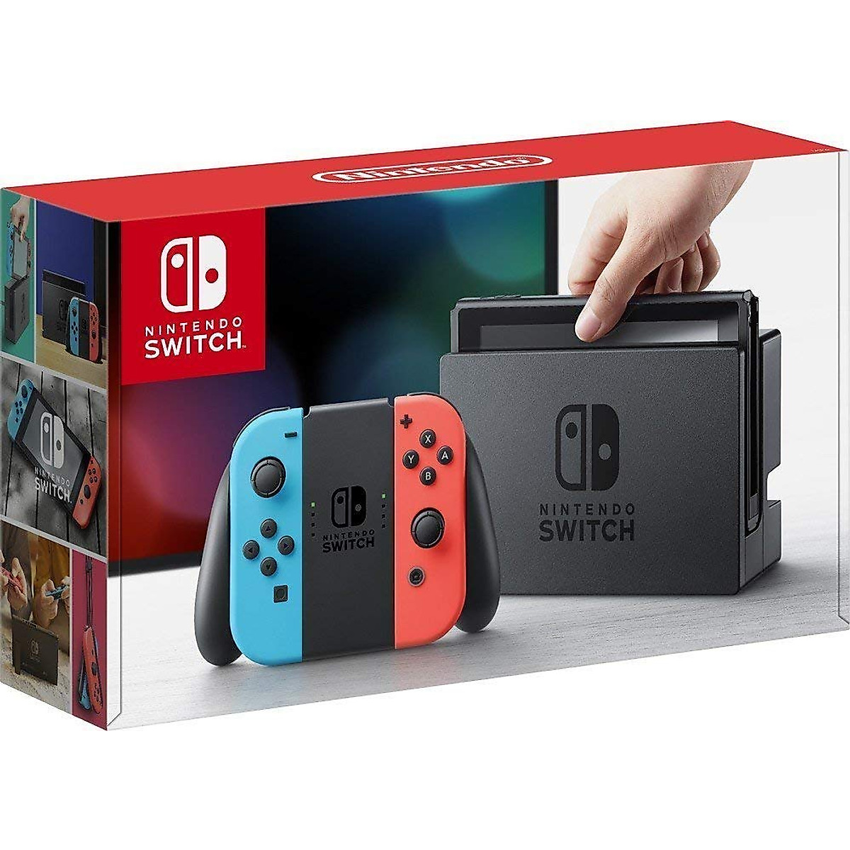 Nintendo Switch Neon Blue and Neon Red Joy-Con (Renewed)
