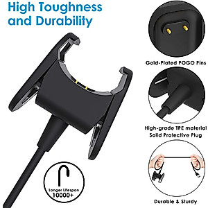 [2-Pack] Charger Cable Compatible with Fitbit Charge 3/Charge 4, Replacement USB Charging Cradle Dock Stand Cable for Smart Watch Fitbit Charge 3/Charge 4(3.3 ft/1.6ft)