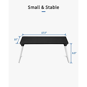 Ruxury Folding Lap Desk Laptop Stand Bed Desk Table Tray, Breakfast Serving Tray, Portable & Lightweight Mini Table, Lap Tablet Desk for Sofa Couch Floor - Black