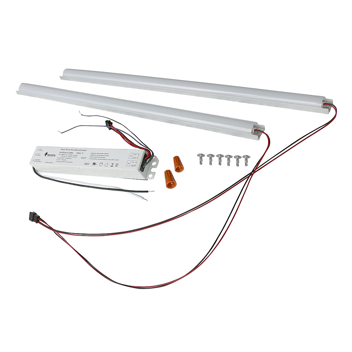 WareLight LED Magnetic Strip Retrofit Kit for Linear Ceiling Fixtures - 25 Watt, 4000K Lighting, 2 Foot, 2 Strips