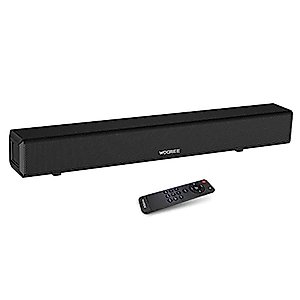 wogree 2.1ch Soundbar with Built-in Subwoofer, 80W 24 Inch Compact Small Sound Bars for TVs, Home Audio TV Speakers Support Bluetooth, TV-ARC, Optical, AUX, Line-in, and USB Input