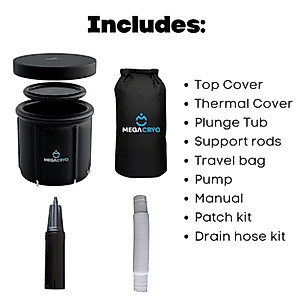 Megacryo Ice Bath Tub for Adults | Cold Plunge Tub for Athletes | Portable Cold Pod | Inflatable Pool for Cold Therapy and Cold Immersion (Ice Bath Tub)