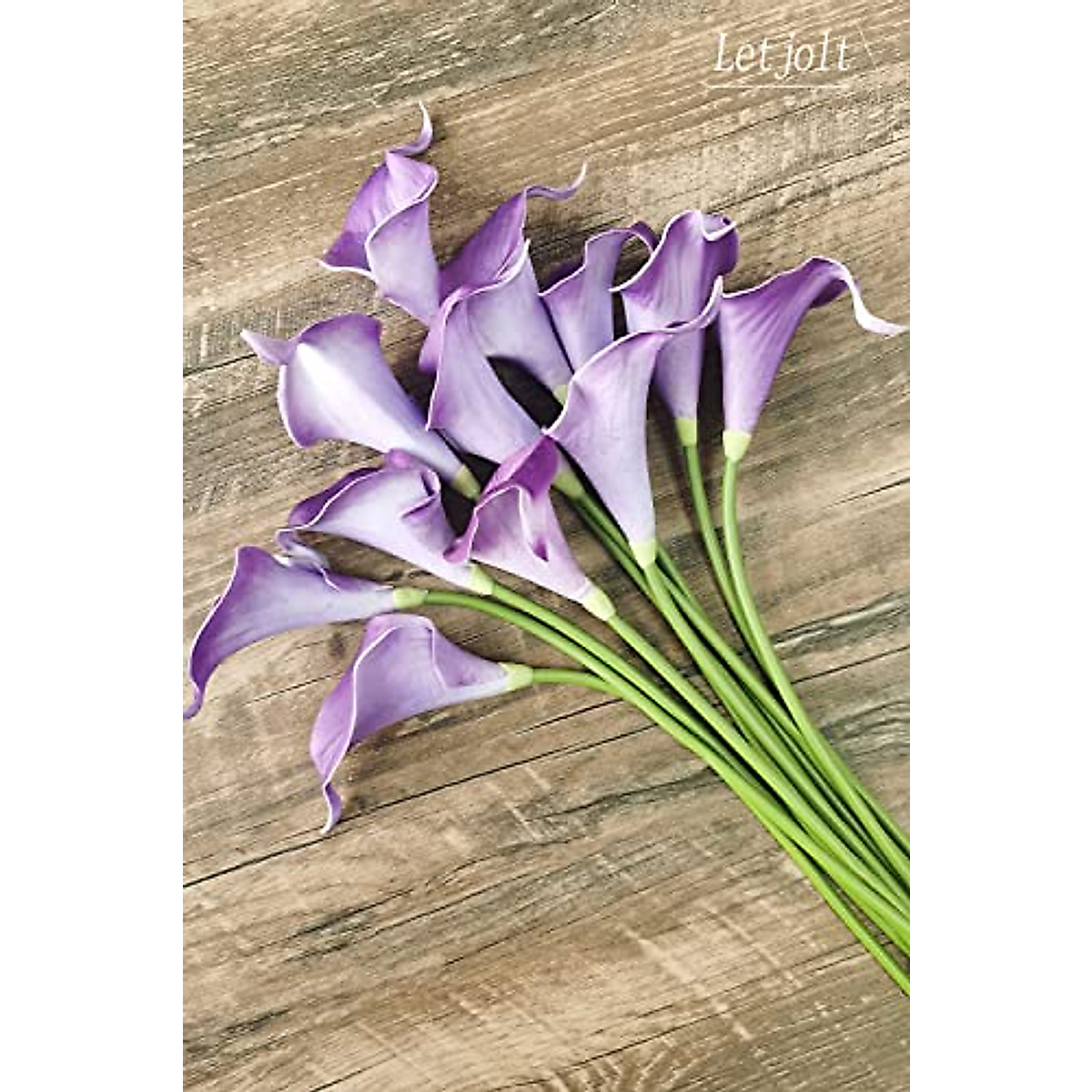 Letjolt Calla Lily Purple Artificial Flowers 12Pcs Table Flower Decor Faux Calla Lilies Bouquet for Wedding Bride Shower Home Decoration, Purple