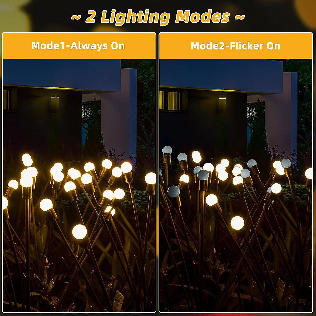 Solar Lights Outdoor, 4Pack Solar Firefly Lights for Outdoor Christmas Decorations, Solar Garden Lights Outdoor Waterproof, Outdoor Solar Lights for Yard, Swaying Outdoor Lights for Patio Decorations