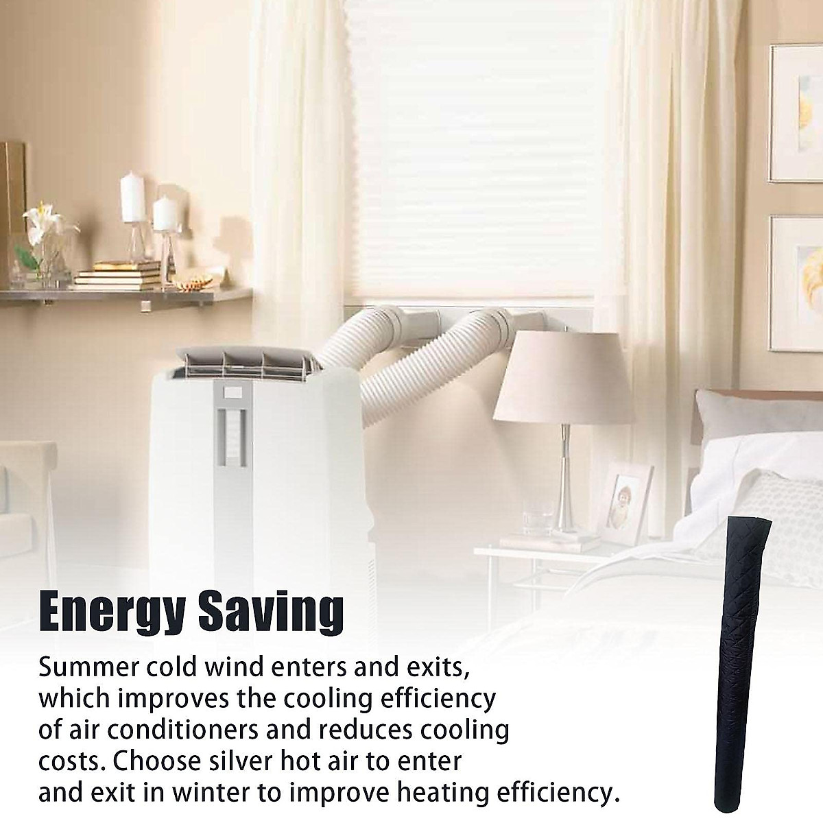 Portable Air Conditioner Hose Cover Wrap, Insulated AC Hose Cover, Universal Fit Both 5 inch and 5.9 inch Diameter Exhaust Duct Vent, Easy Installation