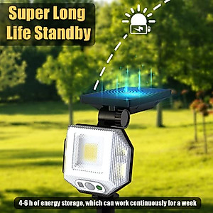 JiocoVino Solar Spot Lights Outdoor IP65, Smart Sensor & 3 Lighting Modes - 88LED Solar Spot Lights Outdoor Apply to Wall Lights for Garden Pathway, Solar Powered Landscape Lights, 2 Pack (Cool White)