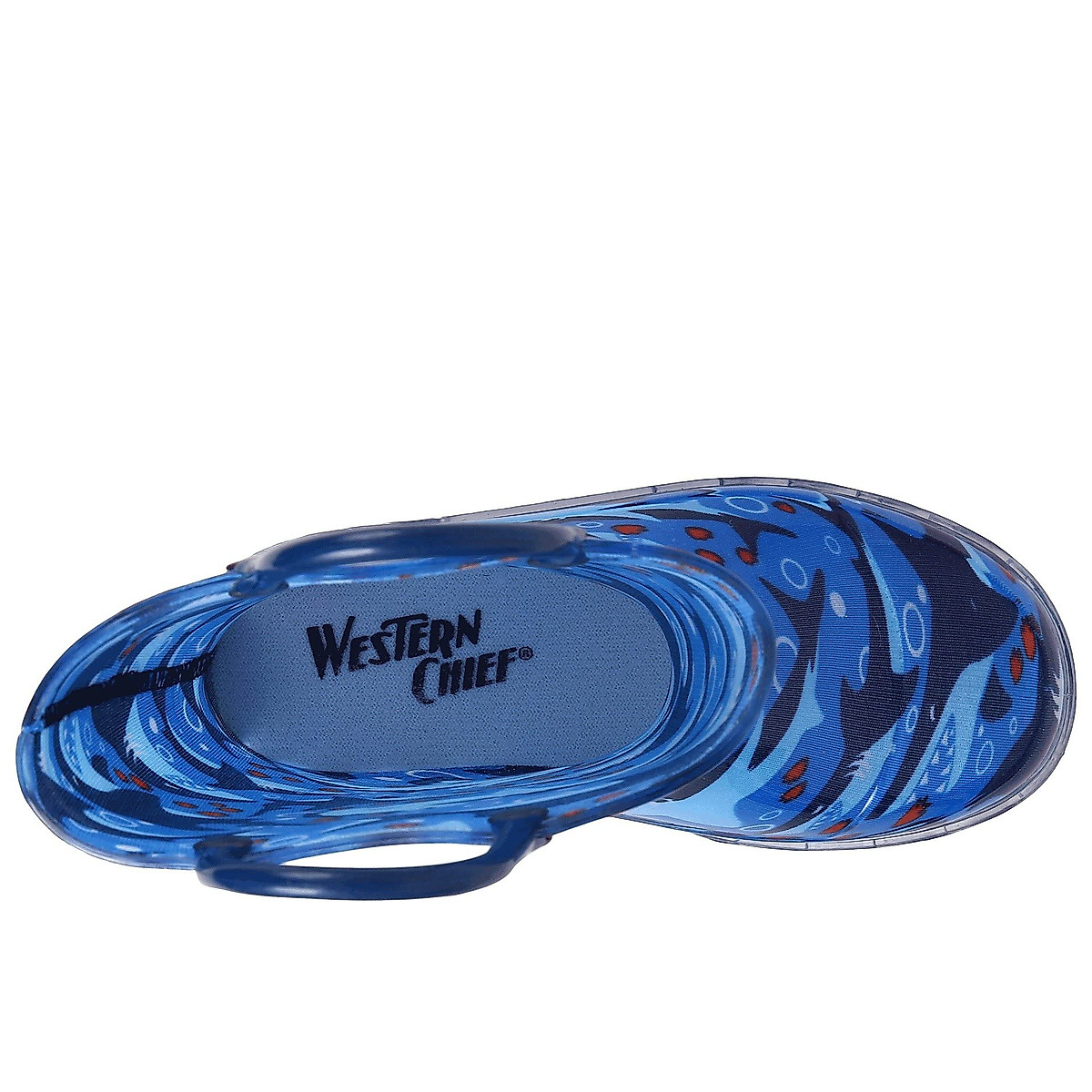 Western Chief Kids Light-Up Waterproof Rain Boot, Blue 8 M US Toddler