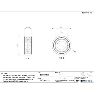 FAG Bearings 2308-2RS-TV Double Row Self-Aligning Bearing, Double Sealed, Polyamide/Nylon Cage, Normal Clearance, Metric, 40mm ID, 90mm OD, 33mm Width, 5300rpm