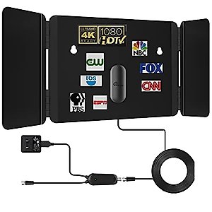 Amplified HD Digital Indoor Antenna - Long 200 Miles Range - 17ft Coax Cable for 4K HD Local Channels - Supports All Televisions