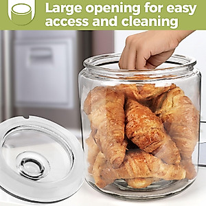 Masthome 1 Gallon Glass Jar with Lid,Large Glass Cookie Jar,Wide Mouth,Dishwasher Safe,Large Clear Jar,Storage Containers with Lids For Flour,Nuts,Cookies,Snacks-Send 15pcs Food Storage Bags