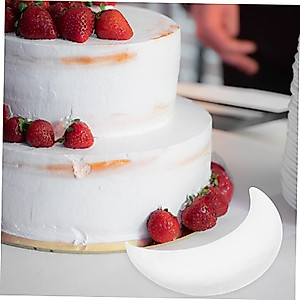 Abaodam Moon Cake Embryo Cake Turntable for Decorating Fake Cake Model Cake Practice Dummy Multitools Faux Wedding Cake Wedding Cake Stand Cake DIY Model Crafts Blank Child White Foam