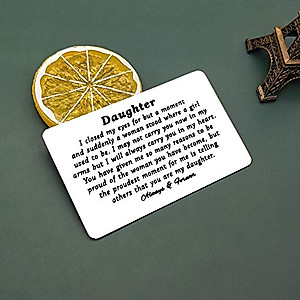 Jielahua Engraved Wallet Card for Daughter's Graduation, Birthday, Christmas - Gift from Mom, Dad, Proud of Daughter