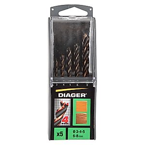 Diager 910D Drill Bit Set, Multi-Coloured