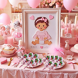 JC HUMMINGBIRD 24 Pieces Fillable Baby Rattle Party Favors, Pink with Decorative Bear & Ribbon