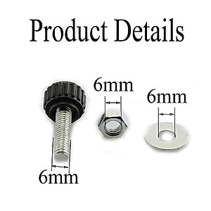 8 Set M6x20 Thumb Screw Plastic Round Shape Head Threaded Knurled Grip Knobs Clamping Screw with Nut Washer