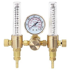 RX WELD Dual Output Argon Regulator Flow Meter Mig Tig 0-60CFH CGA580 Inlet 5/"8 UNF-18RH Outlet