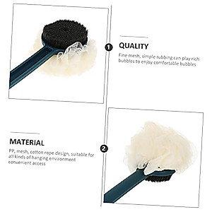Beavorty Bath Ball Bath Brush Bath Cleaner Brush Bath Scrubber Bath Loofah Body Exfoliating Brush Back Scrubber for Shower Bath Body Brush Bathroom Brush Two-in-one Scrub Bath Tool Back Pad