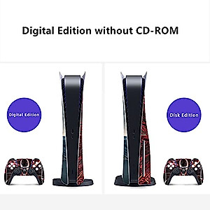 Skins for PS5 Console and Controller Digital Edition,Stickers and Wraps for Playstation5 Console and Cotrolloers Digital Version，Durable Scratch ，Resistant Bubble-Free,Model B