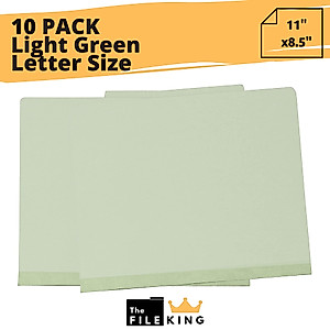 The File King Classification Folders 2 Dividers Letter Size - Light Green, 10 Pack | Pressboard Classification Folder | 2-Inch Expansion | Made in USA | Medical File Folders with Dividers and Prongs