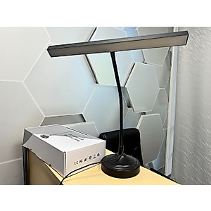 NovoLido LED Piano Desk Lamp, 2-in-1 Bright Flexible Tall Table Lamp with Base & Clamp Interchangeable, 10W Architect Desk Lights for Home Office, 1000lm, 3 Color Modes, 30 Brightness Levels, Black