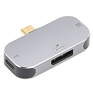 BTIHCEUOT 3 in 1 USB C to DP Adapter, Power Supply High Speed Plug and Play USB C Docking Station for Home for Office for Travel