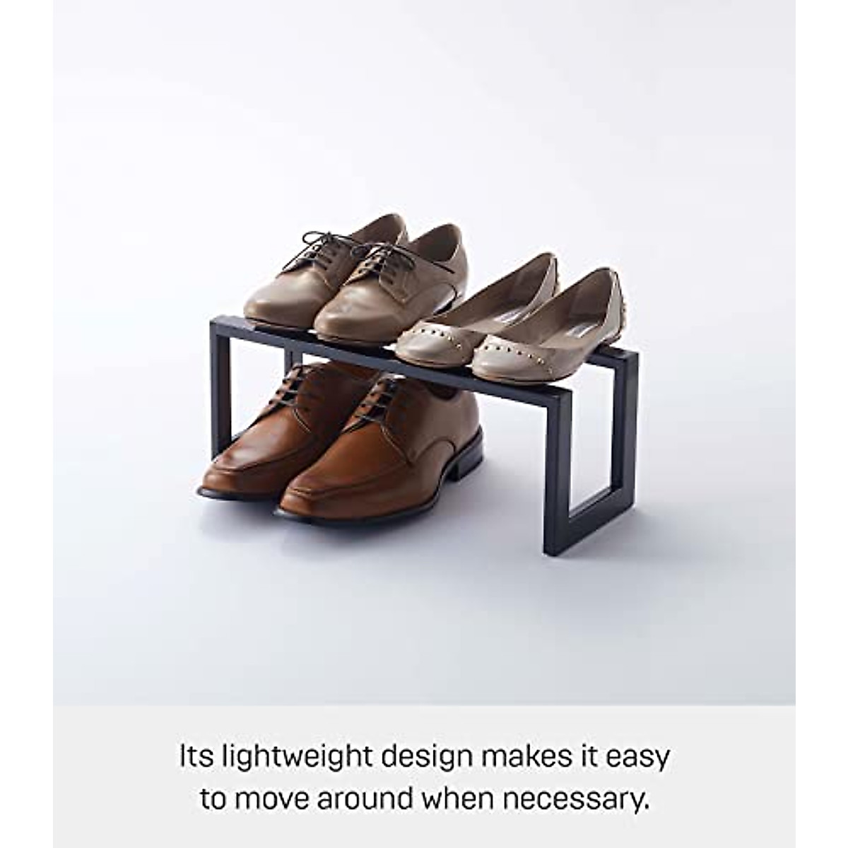 Yamazaki Expandable Home Adjustable, Small | Steel | Shoe Rack, Single, Black