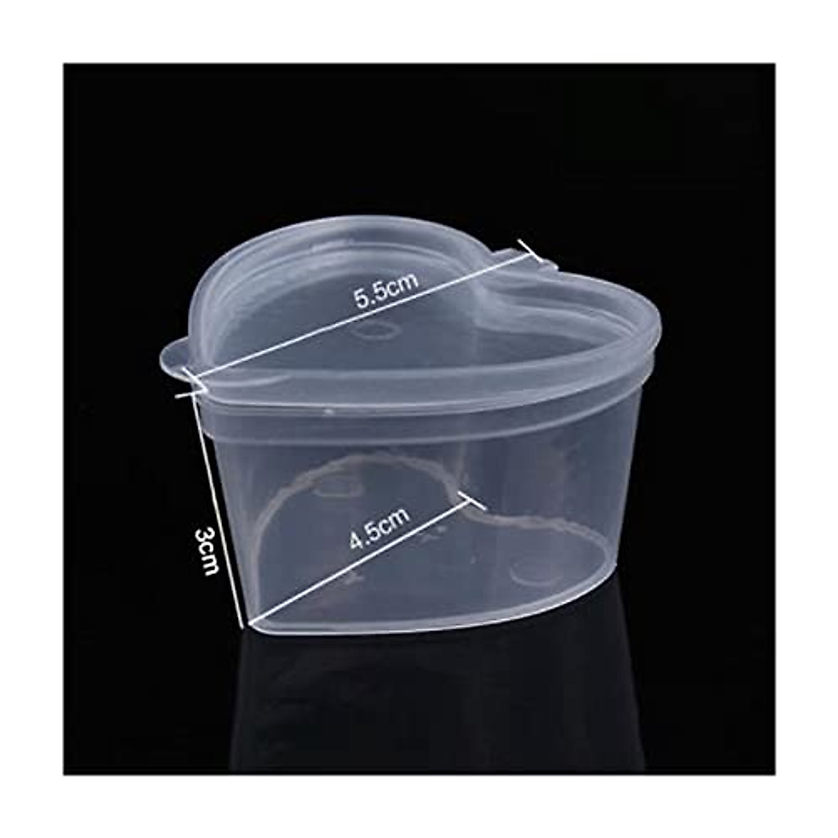 20PCS 45ML Heart Shape Cup Food Box With Lids Disposable Plastic Storage Container Pigment Box For Kitchen Organizer Home